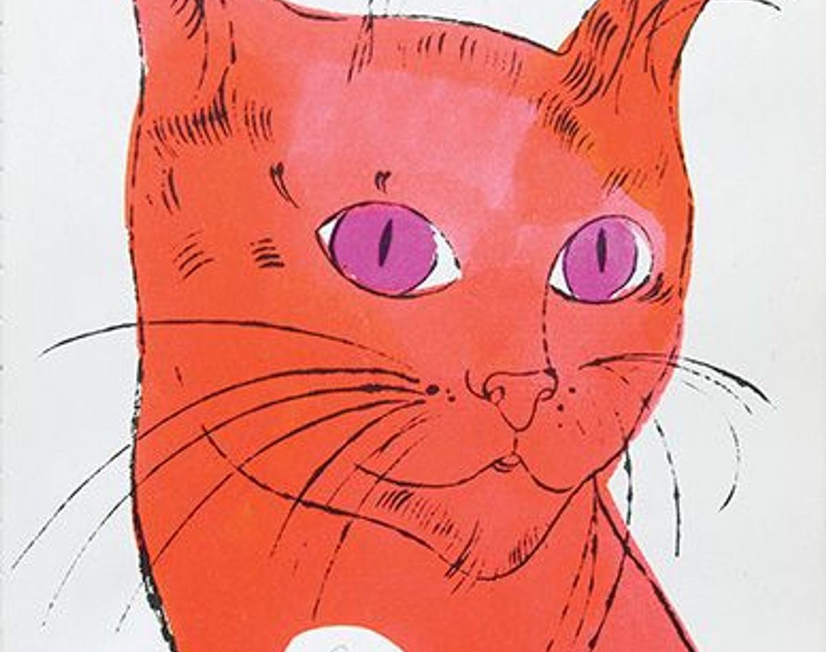 Sam. [Portrait of a pink cat with magenta eyes.] von Andy Warhol ...