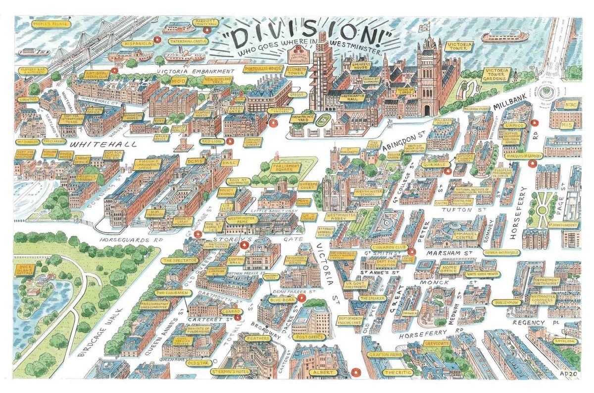 Division! (A Map of the Division Bells of Westminster) by Adam Dant ...