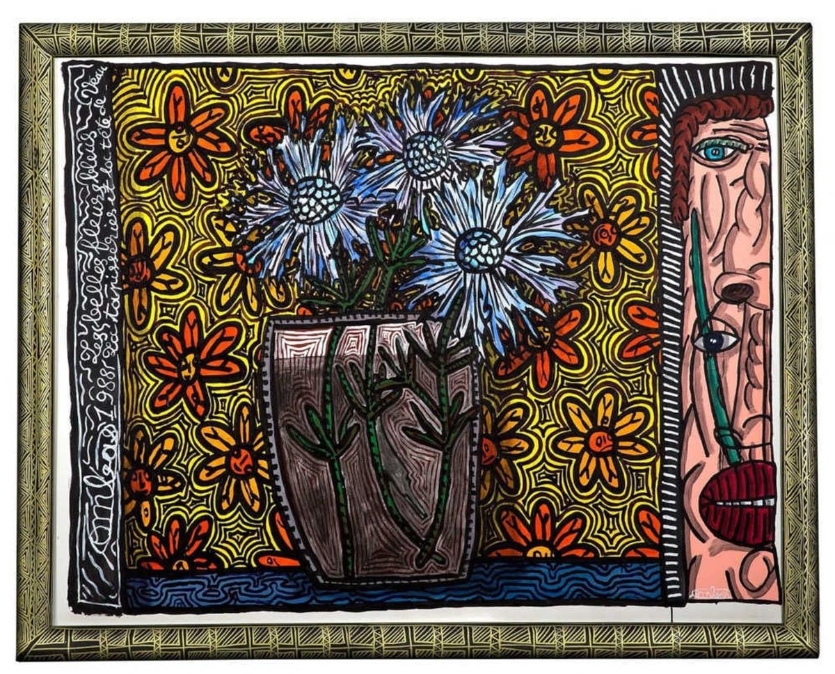 Les belles fleurs bleues by Robert Combas | Buy Art Online | Rise Art