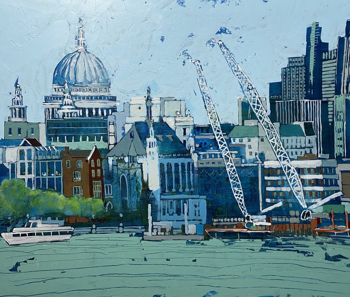 St Pauls with Cranes par Richard Knight | Acheter de l'art en ligne ...