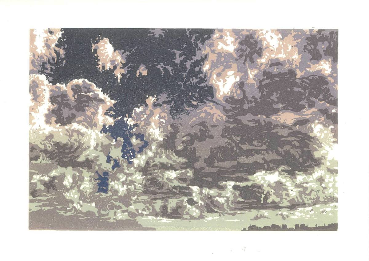 Nuages et nuées NN I ocre, gris violet et vert by Eric Durant | Buy Art ...