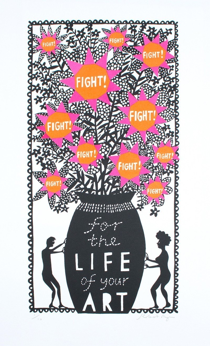Fight For The Life of Your Art (Orange and Pink) par Rob Ryan | Acheter ...