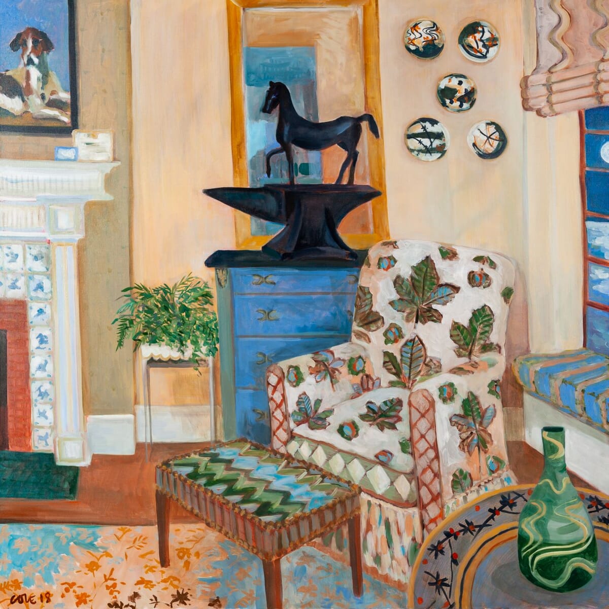 Italian Coastal Interior with Horse Chestnut Chair and Barry Flanagan ...