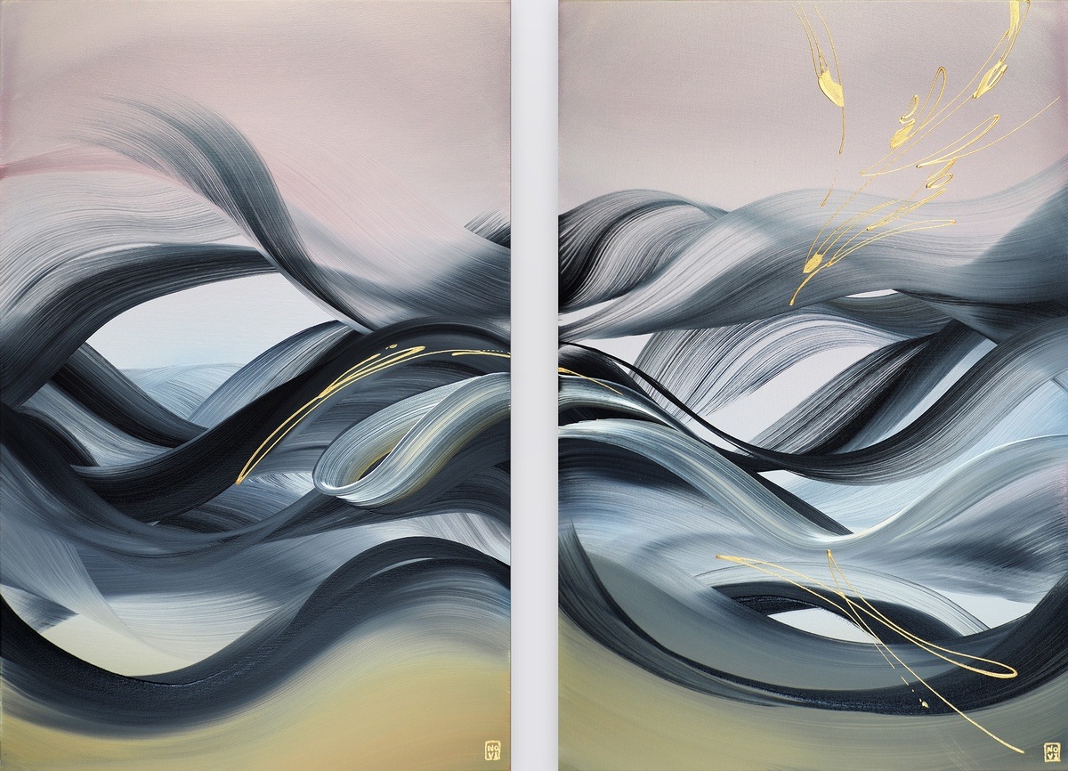 Orchestrated Composition I Diptych by Novi Lim | Buy Art Online | Rise Art