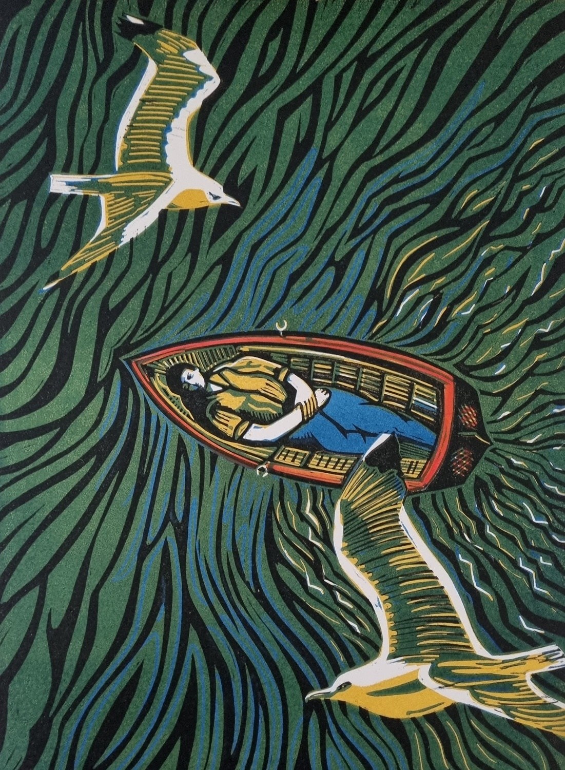 Cast Adrift (red boat) A/P by Kit Boyd | Buy Art Online | Rise Art