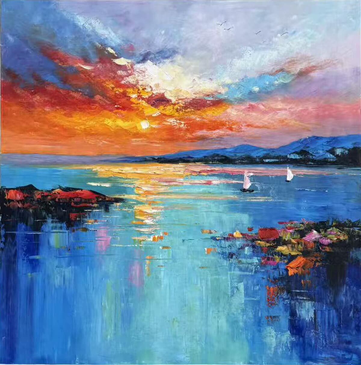 Sunraise on ocean 1477 von Jingshen You | Kunst online kaufen | Rise Art
