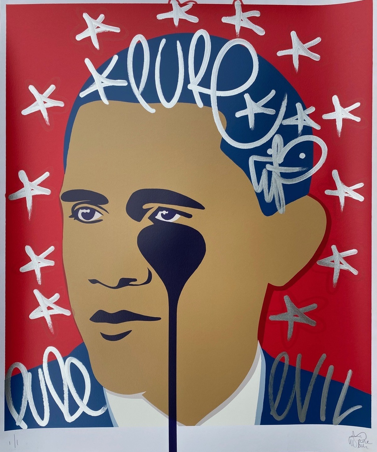 Crying Obama - Obama Flag by Pure Evil | Buy Art Online | Rise Art
