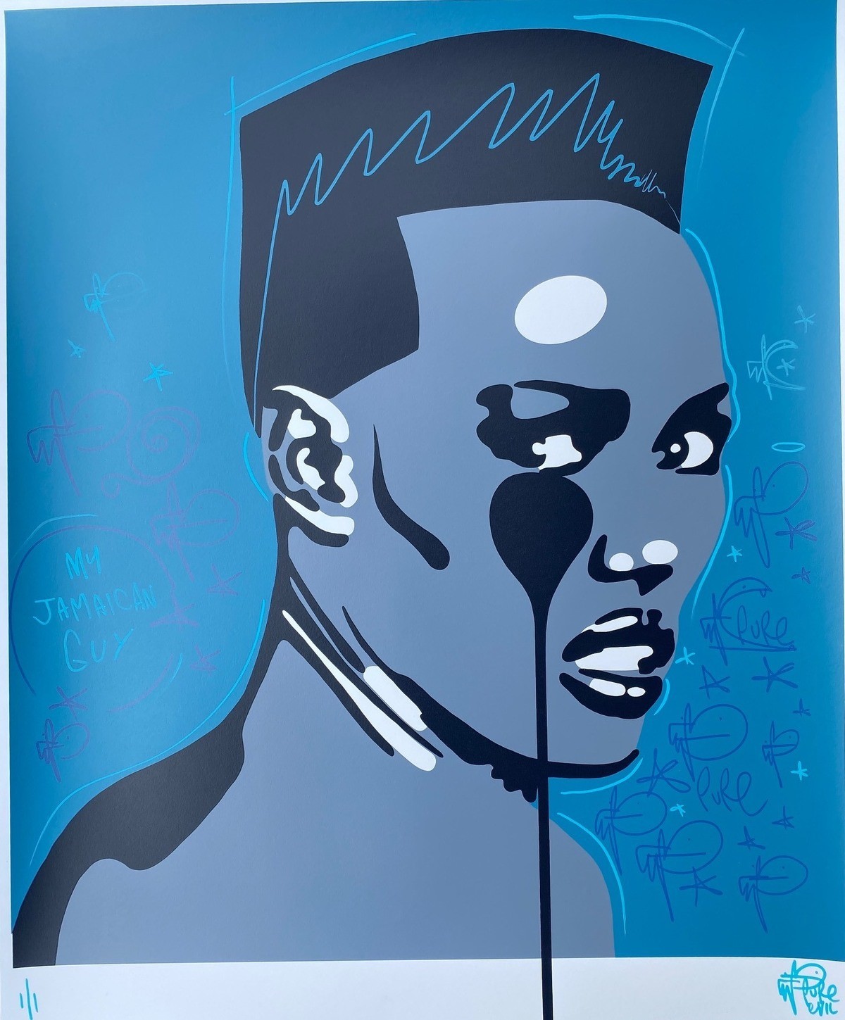 Handfinished Miss Grace Jones - My Jamaican Guy by Pure Evil | Buy Art ...