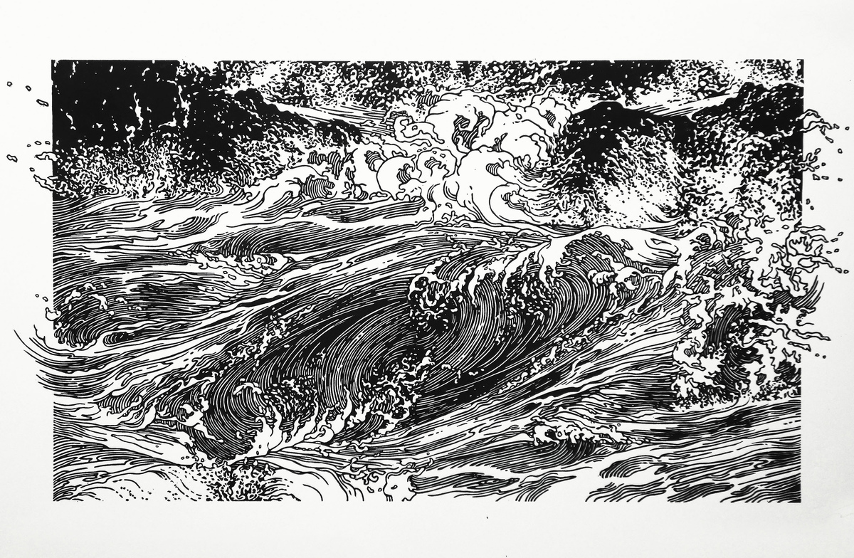grande déferlante V noire par Eric Durant | Acheter de l'art en ligne ...