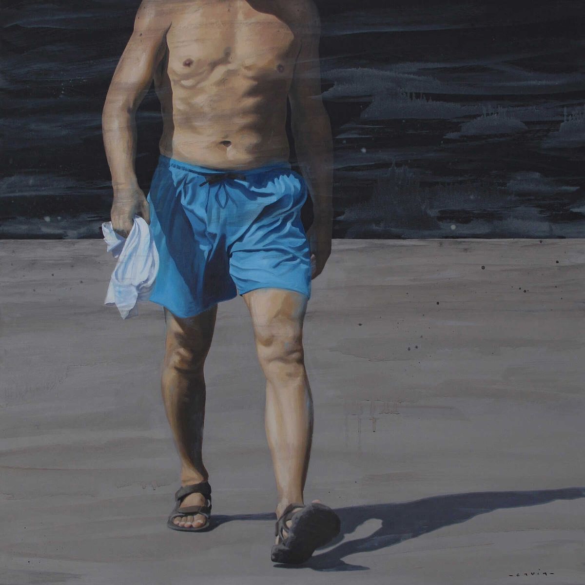 Le short bleu by Marylin Cavin | Buy Art Online | Rise Art