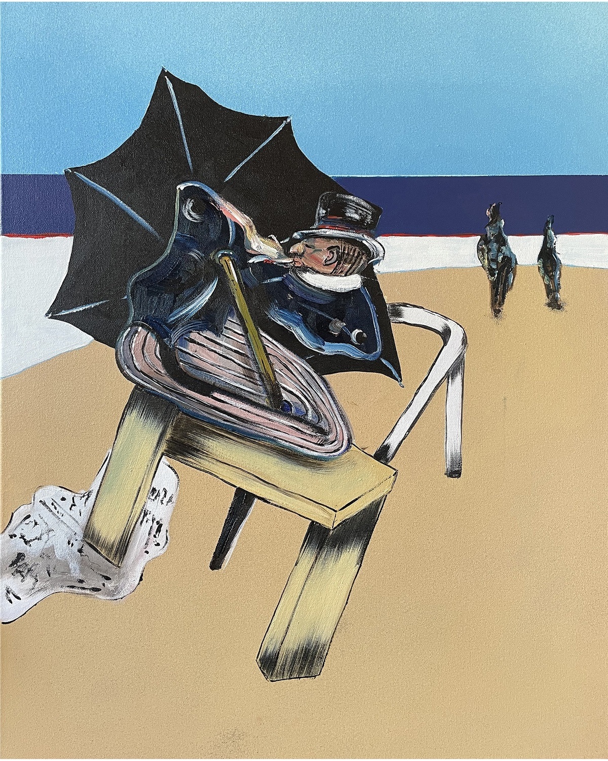 Beached Penguin telling porkies by Lee Ellis | Buy Art Online | Rise Art