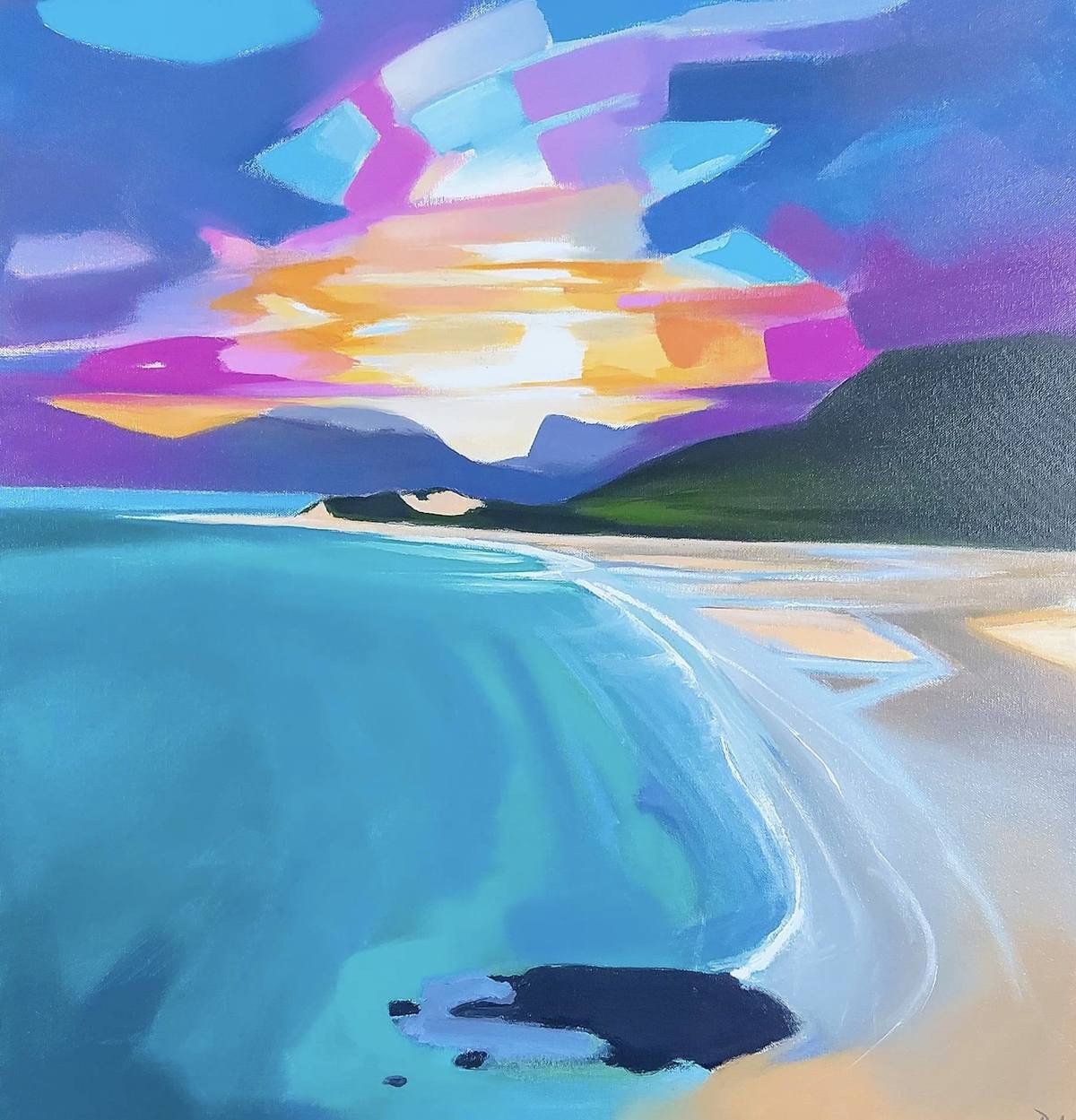 Low light at Seilebost, Isle of Harris by DK Macleod | Buy Art Online ...