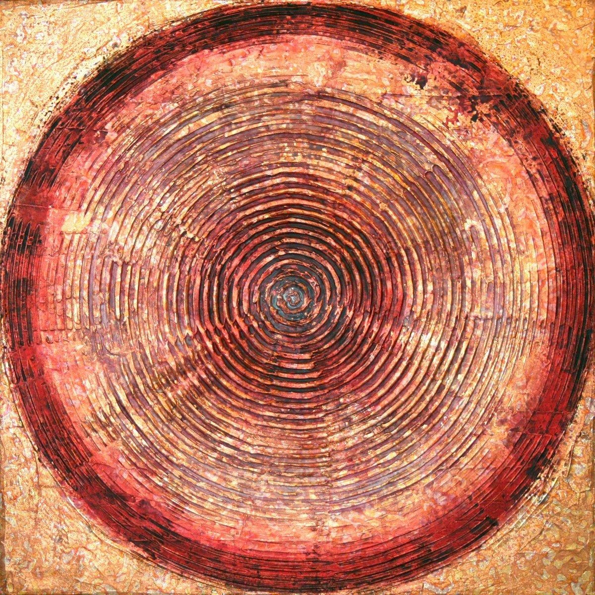 Wheel of Time / Geometric gold leaf collage by Paresh Nrshinga | Buy ...