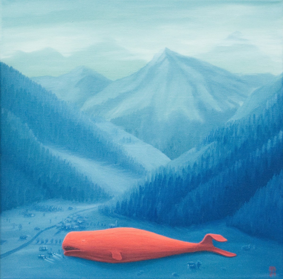 The red whale par Andre Schulze | Acheter de l'art en ligne | Rise Art