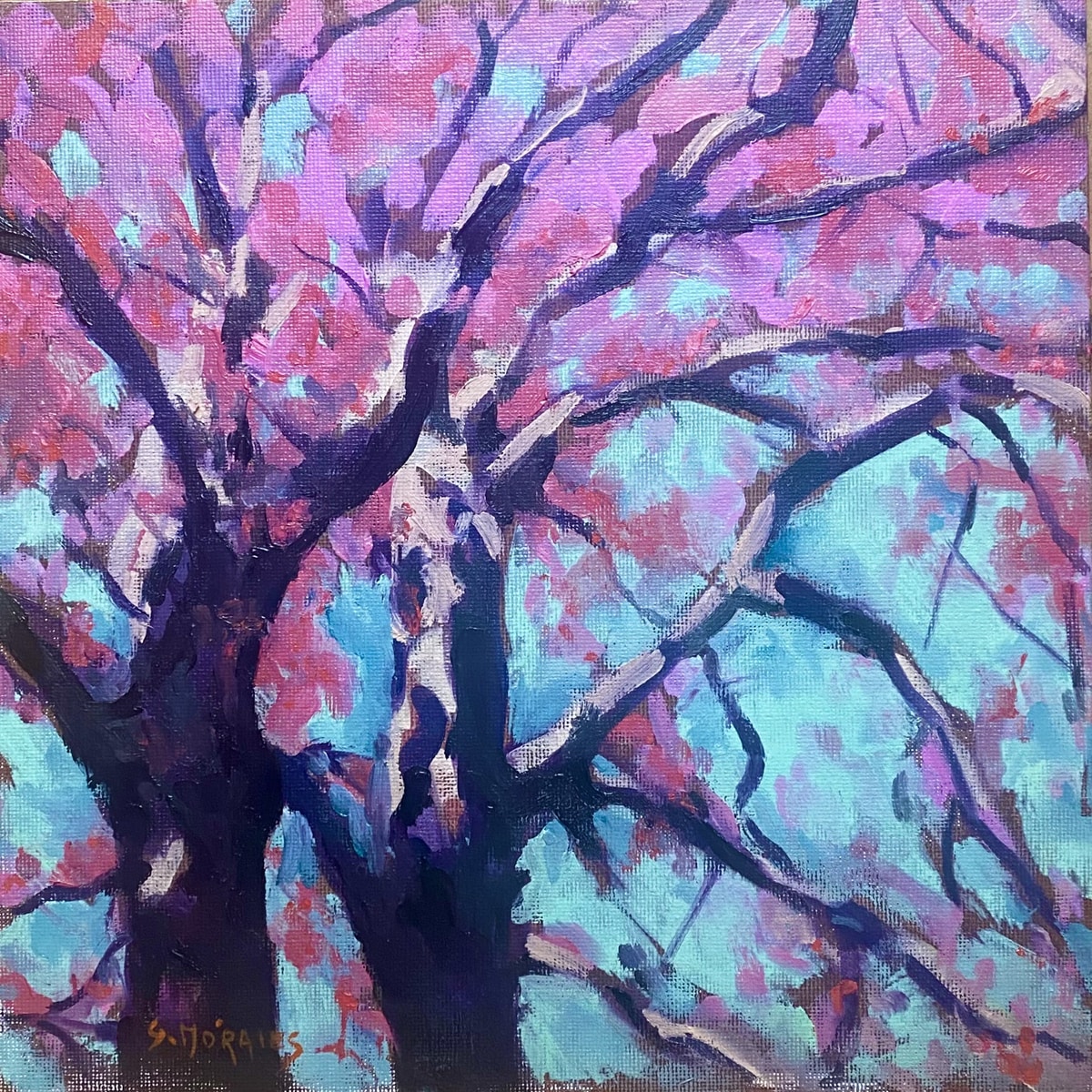 Arbre rose par Géraldine Morales | Acheter de l'art en ligne | Rise Art