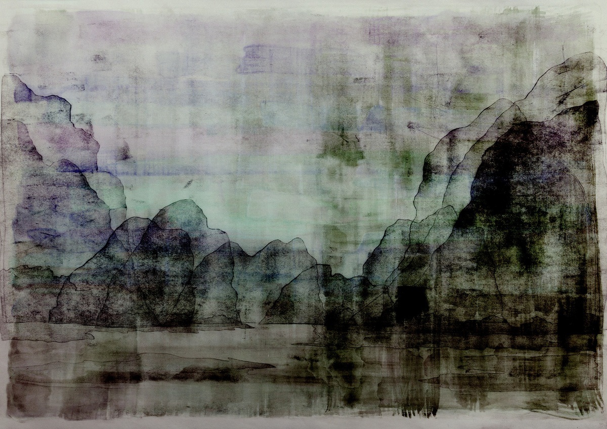 Deep Magenta Mountain par Hermione Carline | Acheter de l'art en ligne ...
