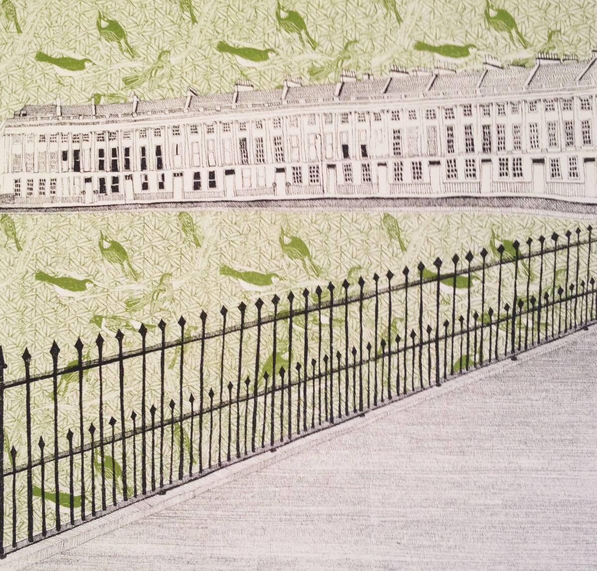 Bath Crescent Green par Clare Halifax | Acheter de l'art en ligne ...