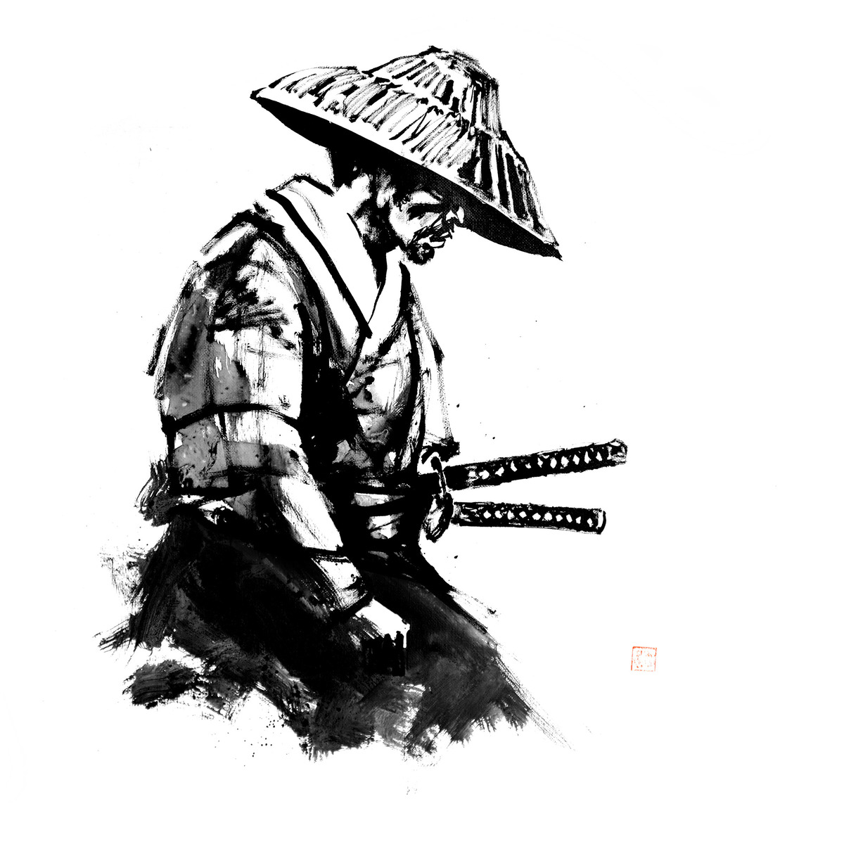 samurai waiting by Péchane | Buy Art Online | Rise Art