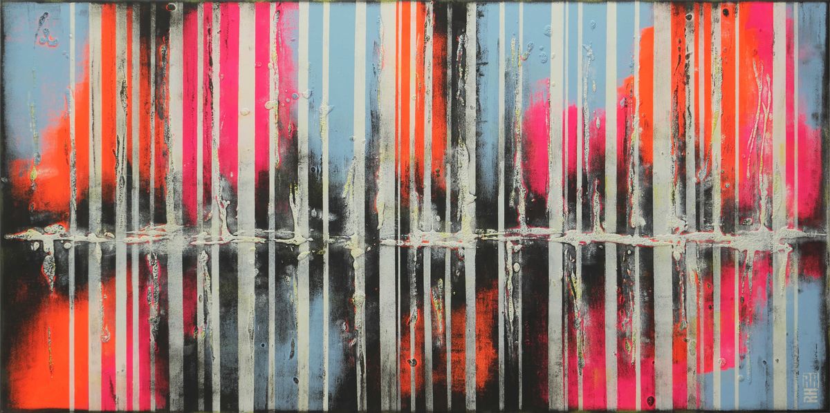 Neon Striped Landscape by Ronald Hunter | Buy Art Online | Rise Art