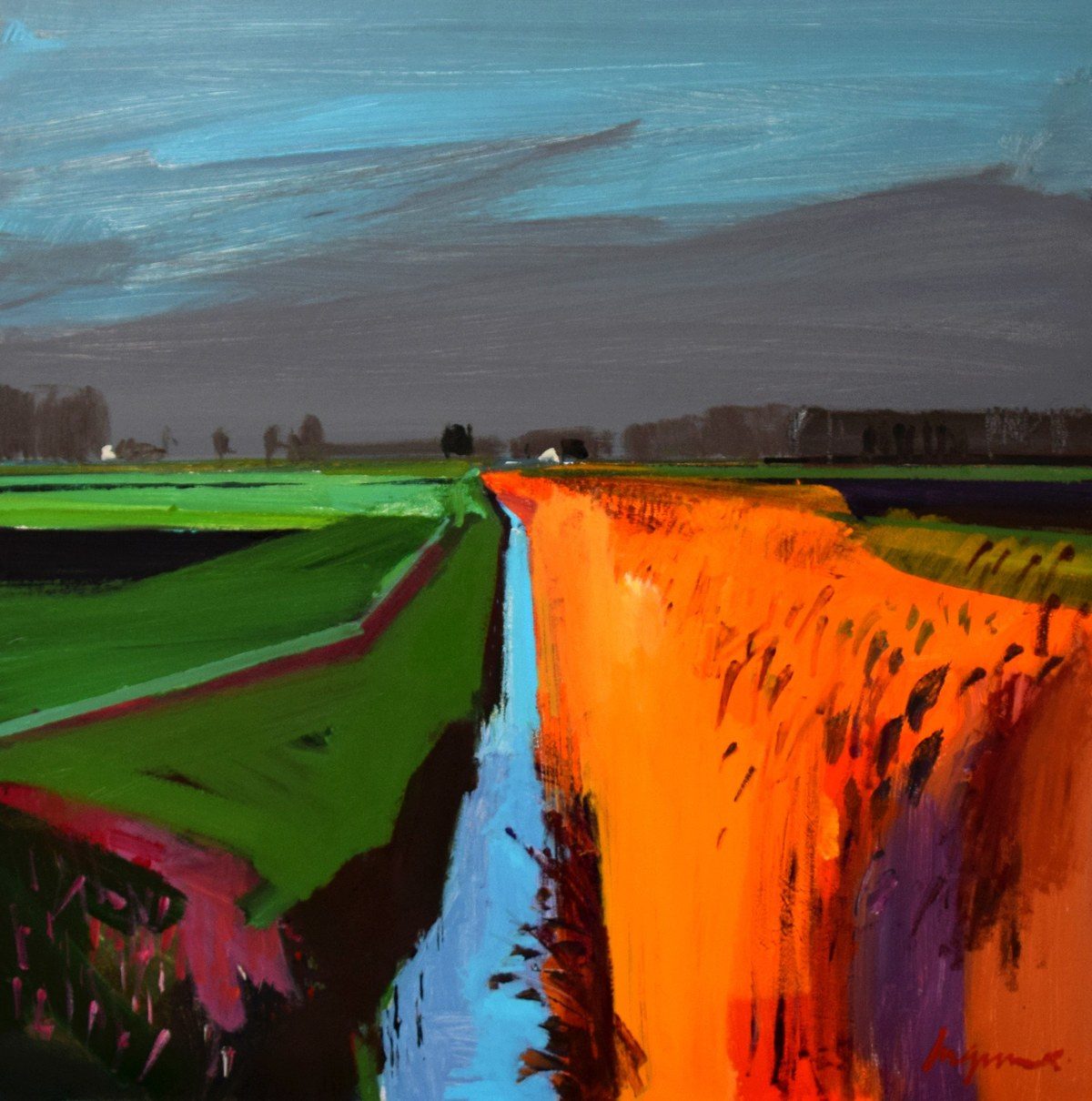 Winter evening on White House Road, Little Ouse by Fred Ingrams | Buy ...