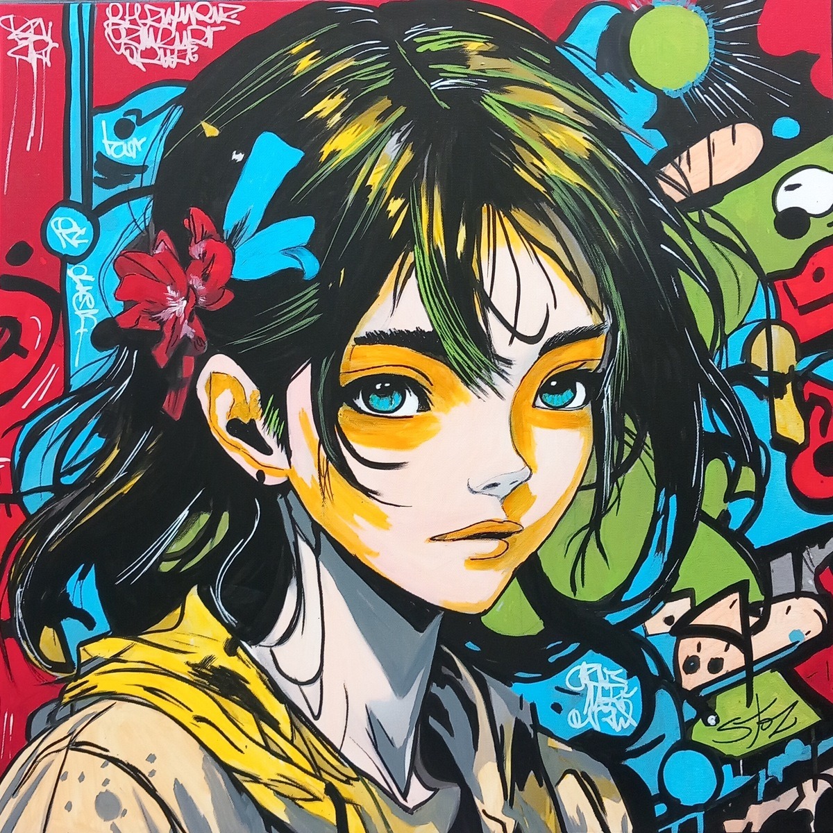 girl with a flower by Stoz | Buy Art Online | Rise Art