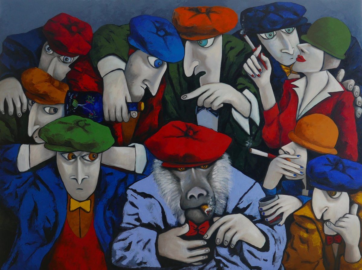 Conspirators hatching a plot par Ta Byrne | Acheter de l'art en ligne ...