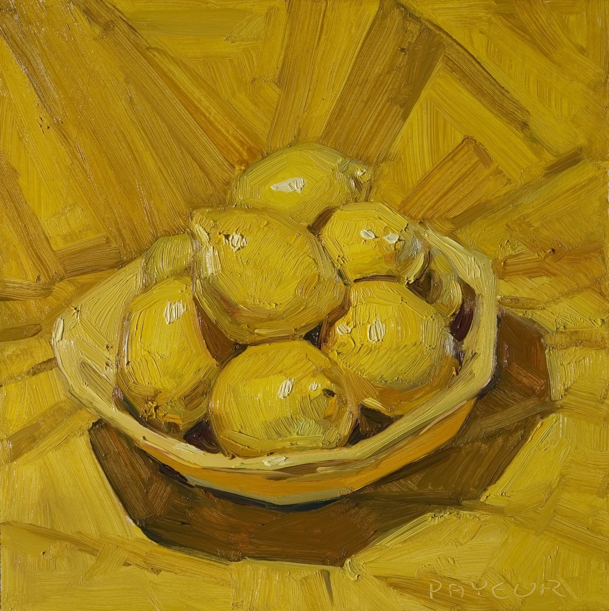 citrons jaunes sur fond jaune par Olivier Payeur | Acheter de l'art en ...