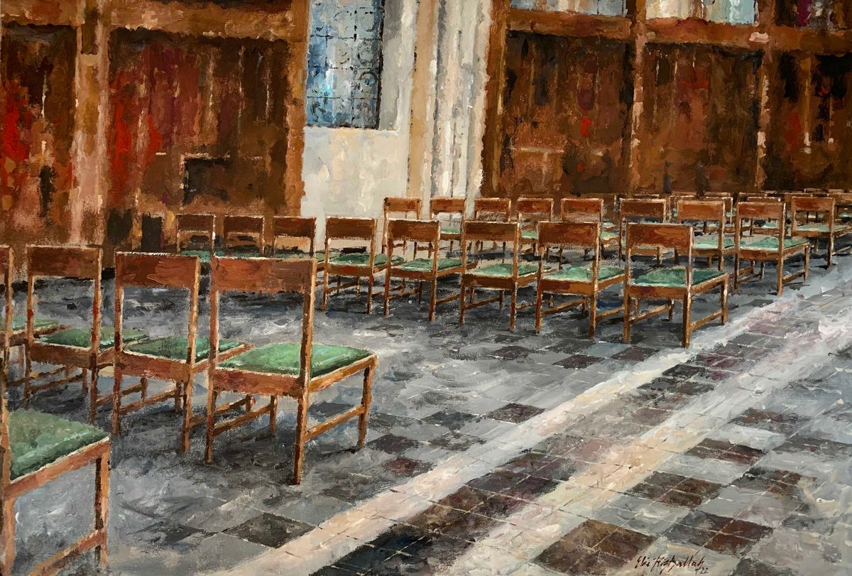 Rangées de chaises dans une église (Bruxelles) by Elie Rizkallah | Buy ...