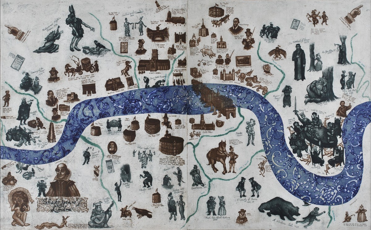 A Map of Shakespeare's London by Mychael Barratt | Buy Art Online ...