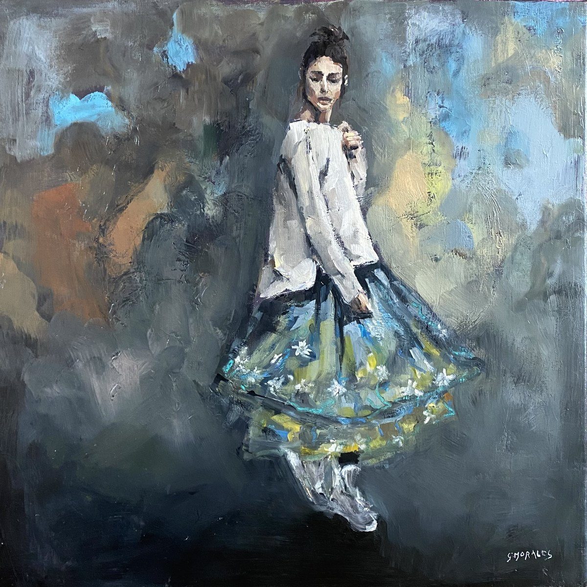 Jupe fleurie par Géraldine Morales | Acheter de l'art en ligne | Rise Art