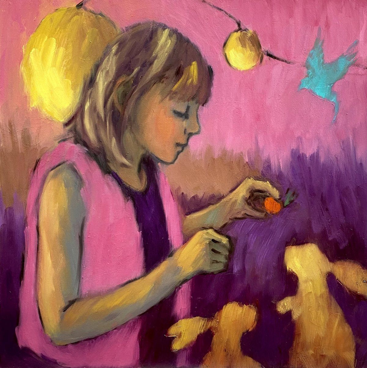 La visite des lapins by Barbara Petit Lisy | Buy Art Online | Rise Art