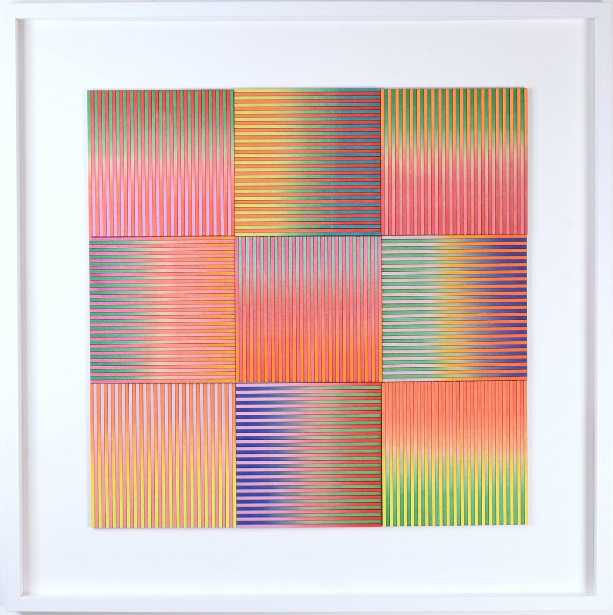 Nine Panel Stripe Colour study by Amelia Coward | Buy Art Online | Rise Art