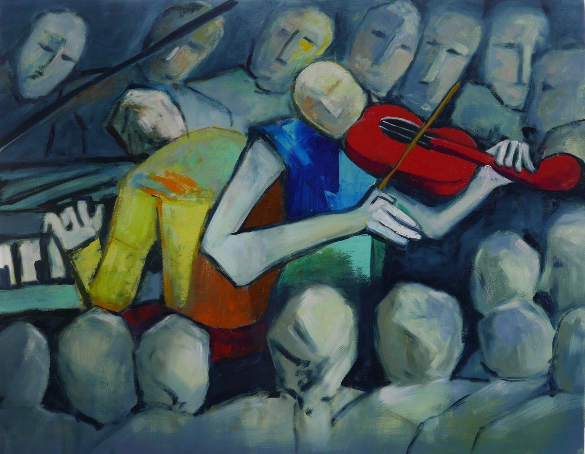Piano violin duet by Ta Byrne | Buy Art Online | Rise Art