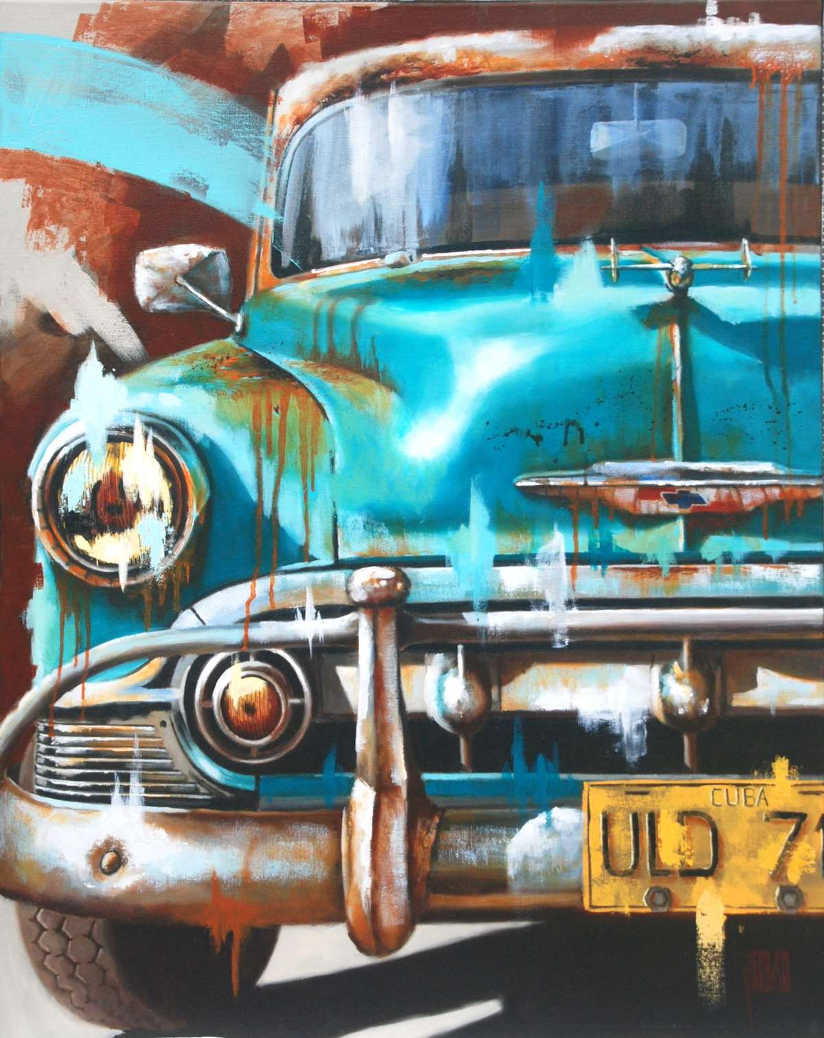 Chevrolet cubaine by Sylvie Julkowski-Egard | Buy Art Online | Rise Art
