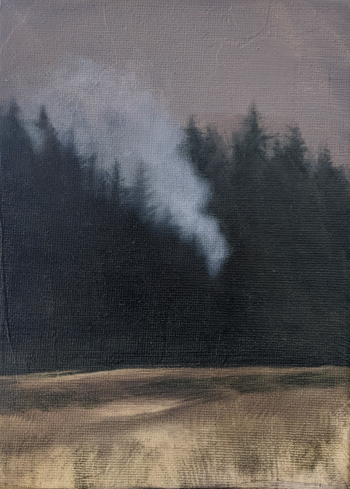 A View of The Forest at Dusk, With Rising Smoke (Study) by Jonathan ...