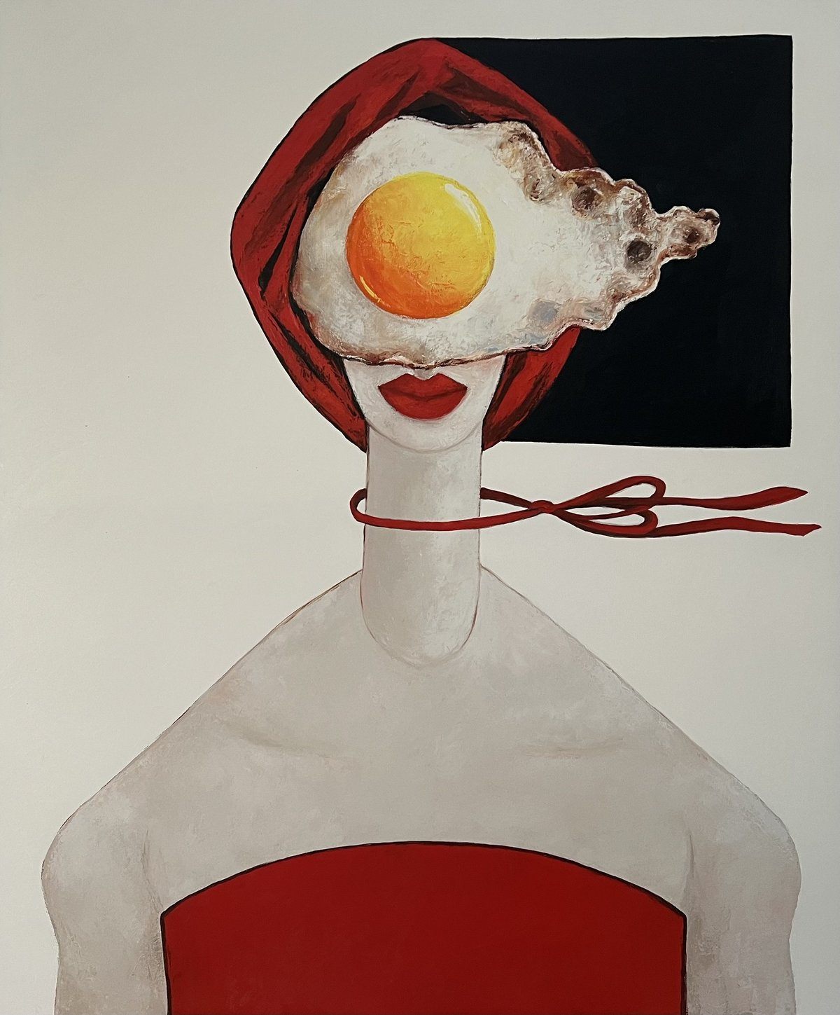 Egg lady on a windy day par Ta Byrne | Acheter de l'art en ligne | Rise Art