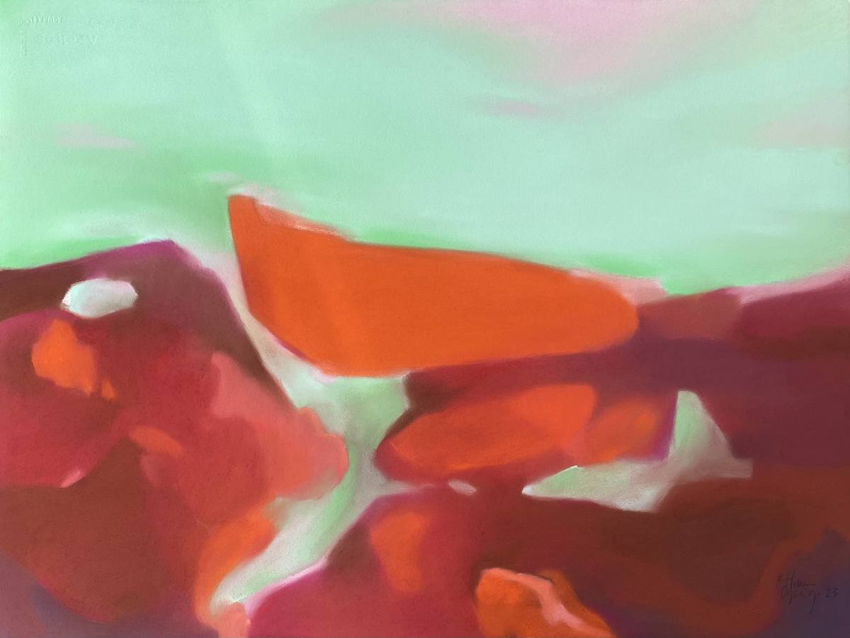 Rambling Reds 2. Chasing the Wind by Kristin Holm Dybvig | Buy Art Online | Rise Art