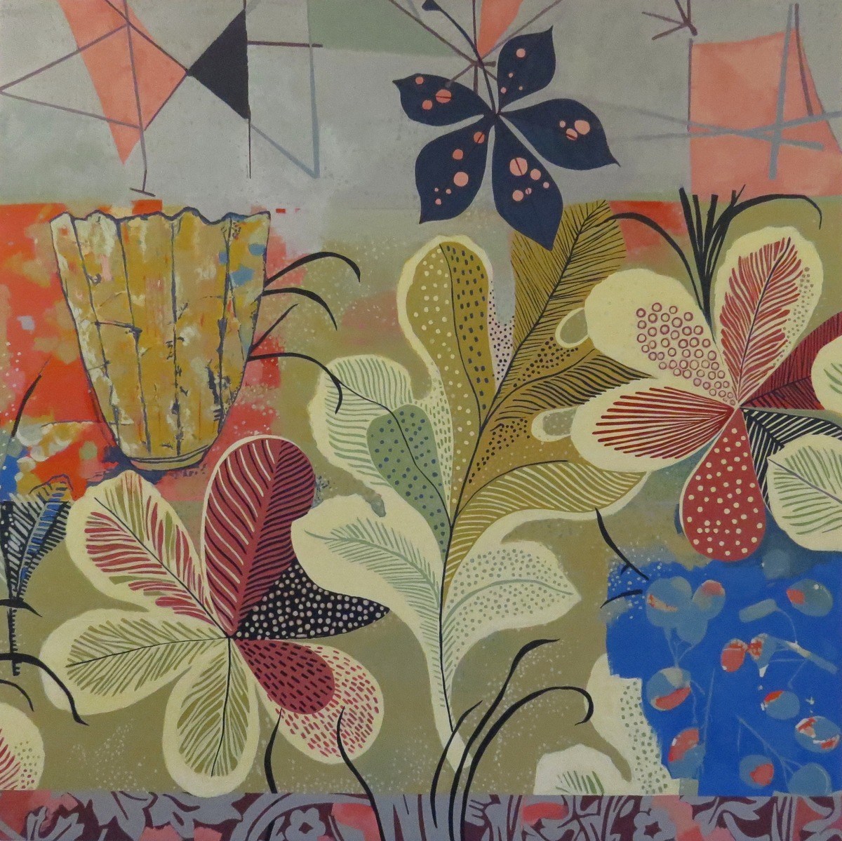 Large leaves and vessel by Simon M Smith | Buy Art Online | Rise Art