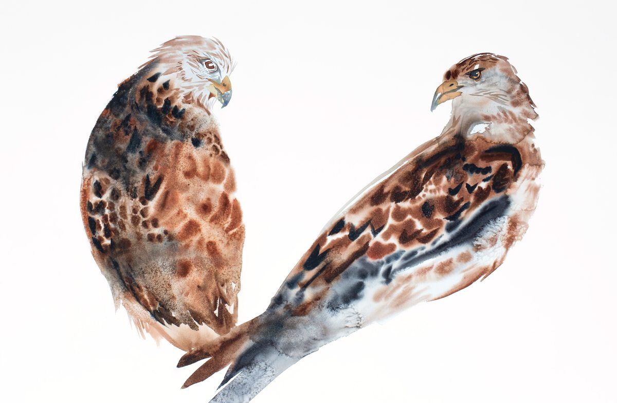 Two Hawks par Elizabeth Becker | Acheter de l'art en ligne | Rise Art