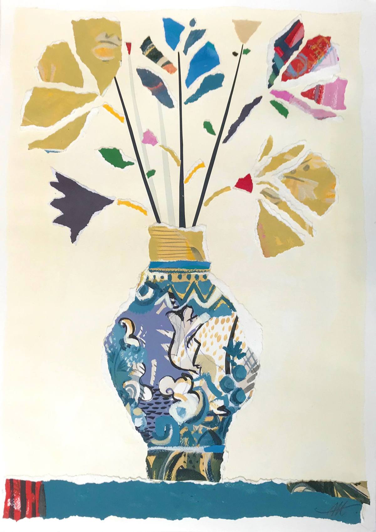 Bunch of Flowers in a Chinese Vase II by Anna Hymas | Buy Art Online ...