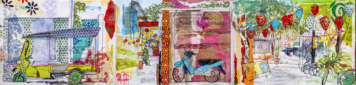 Lanterns and Wheels: Vietnam by Richard Storey | Buy Art Online | Rise Art