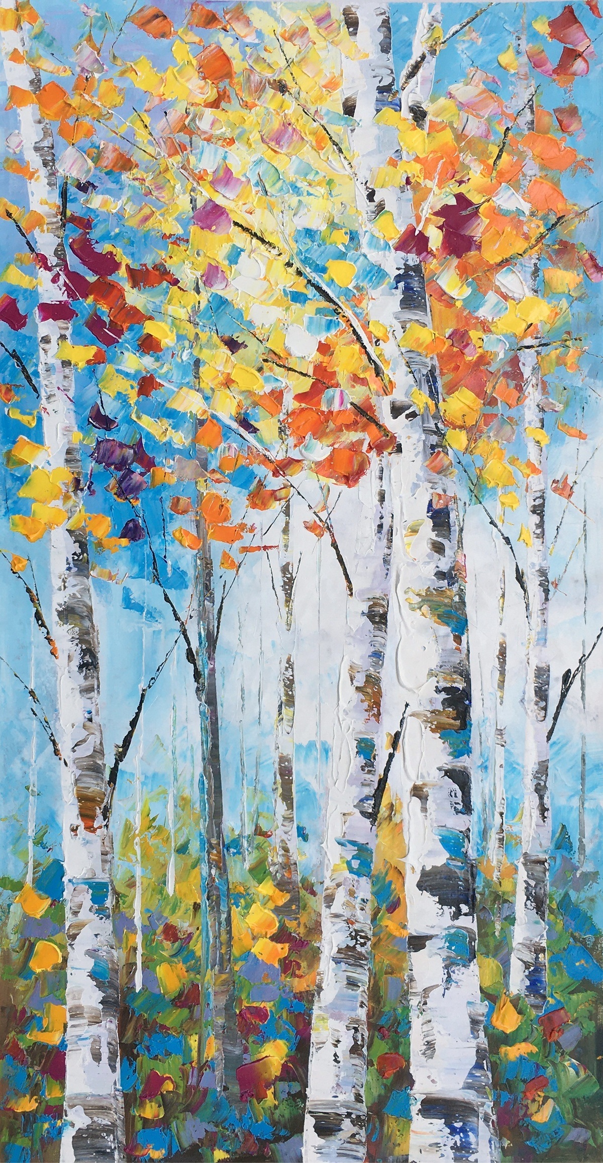 Birch trees 1342 par Jingshen You | Acheter de l'art en ligne | Rise Art