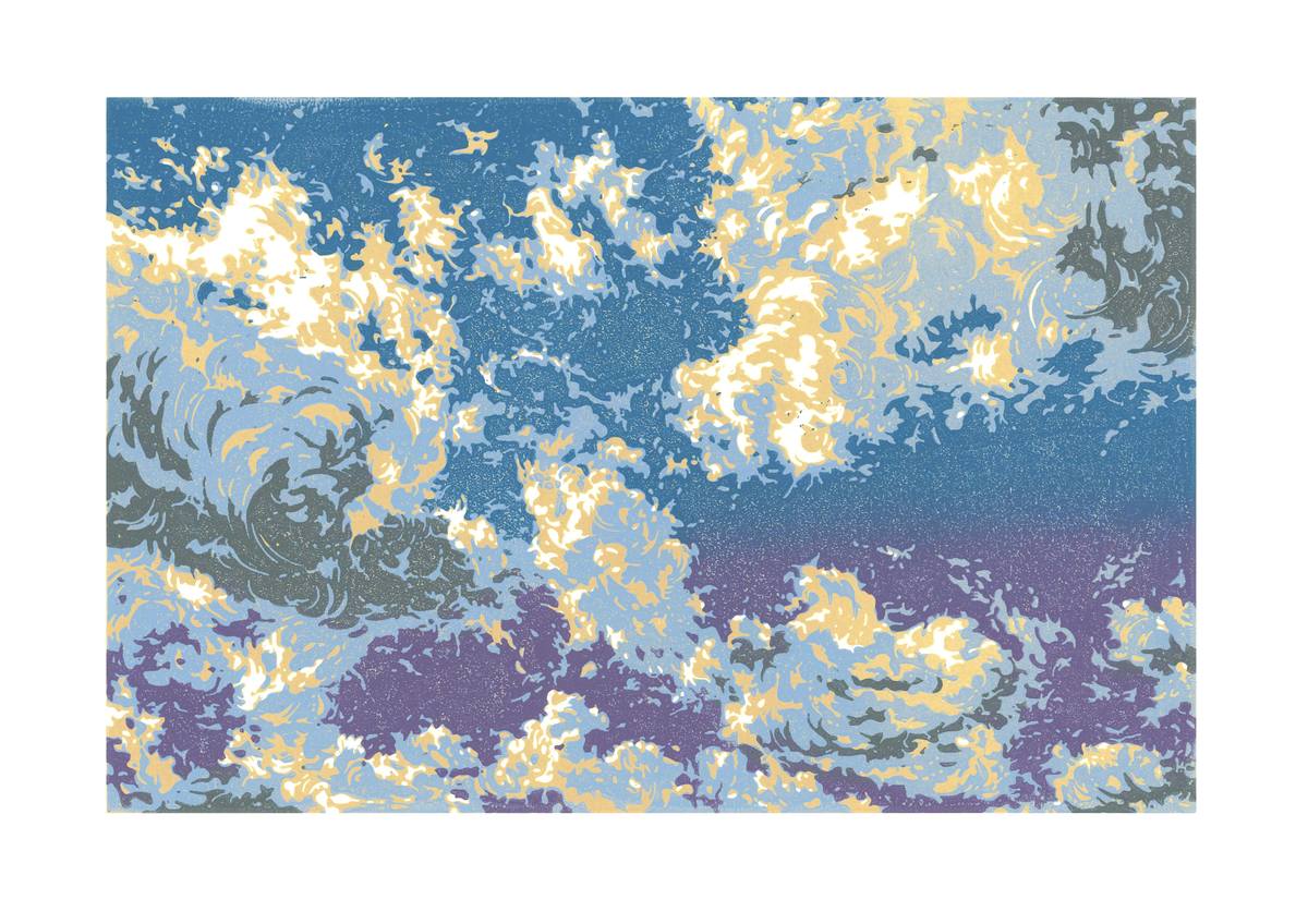 Nuages et nuées V ocre bleu et violet par Eric Durant | Acheter de l ...