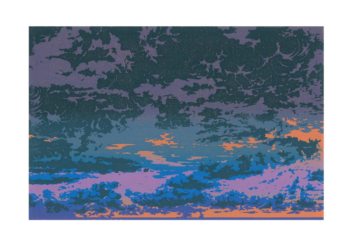 Nuages et nuées IX violet orange et bleu by Eric Durant | Buy Art ...