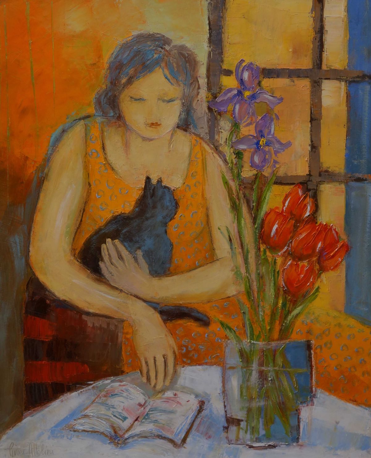 Le chat bleu by Régine Pivier-Attolini | Buy Art Online | Rise Art