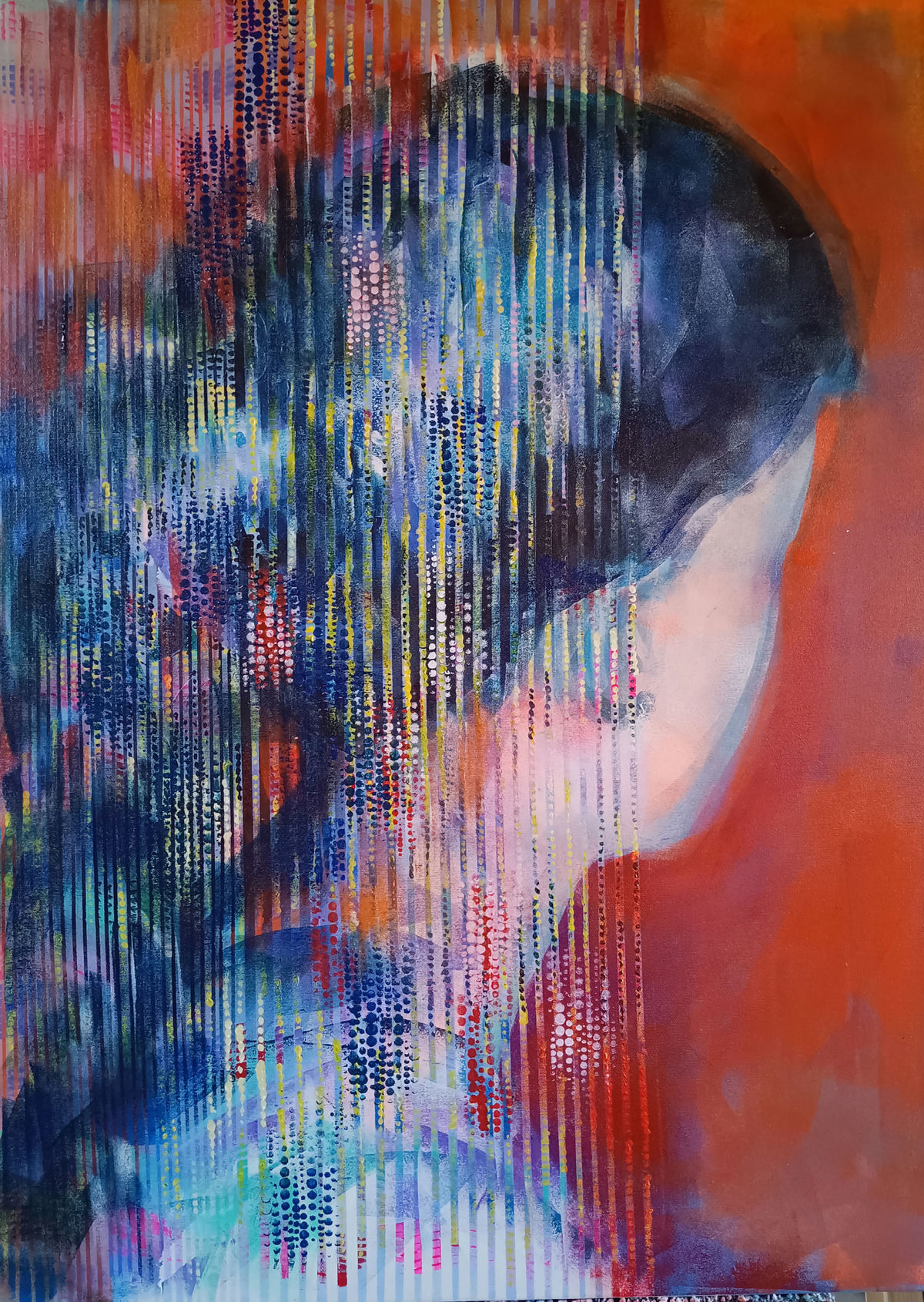 Red & blue portrait by Marina Del Pozo | Buy Art Online | Rise Art