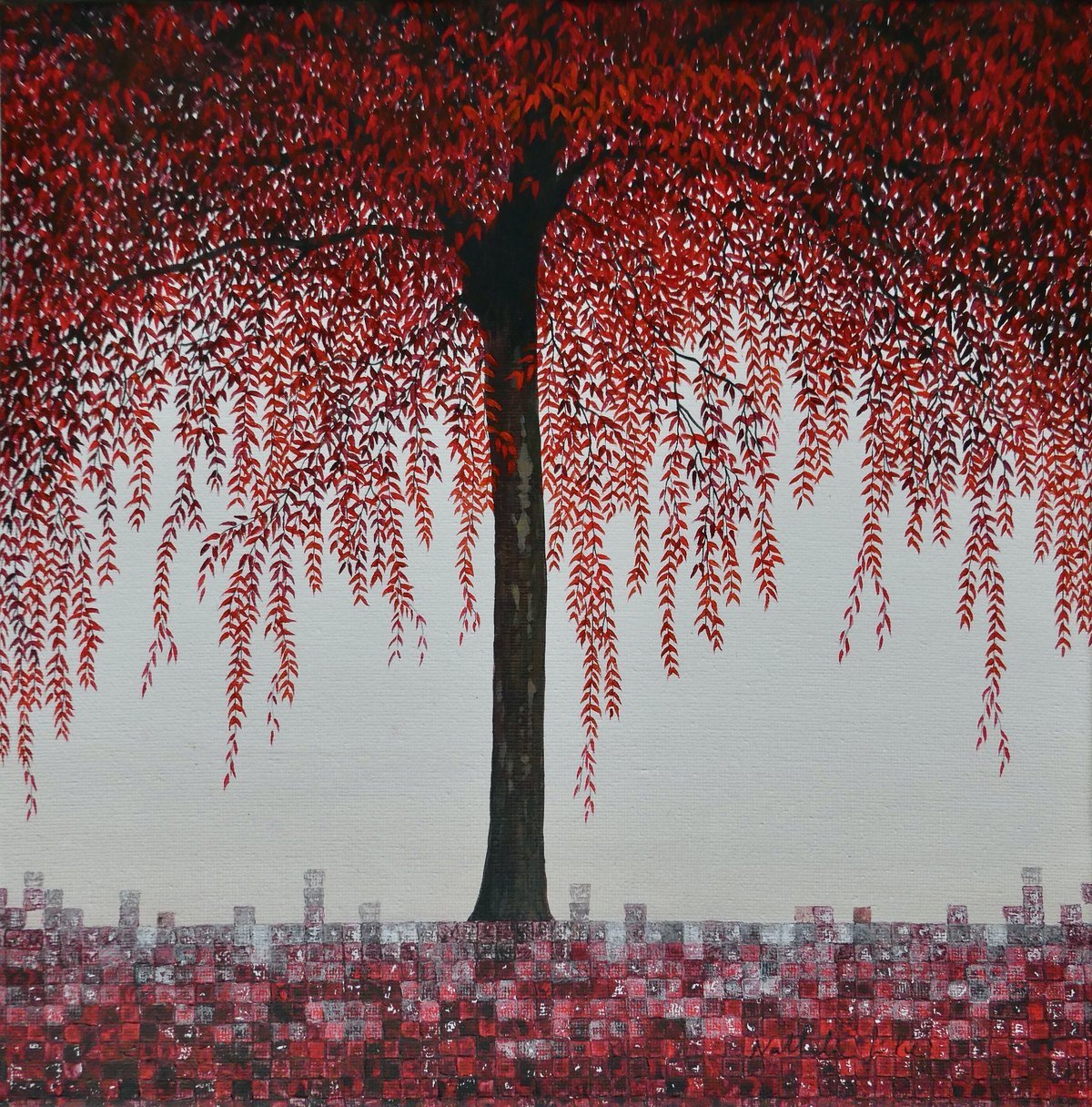 Les feuilles rouges par Nathalie Si Pié | Acheter de l'art en ligne ...