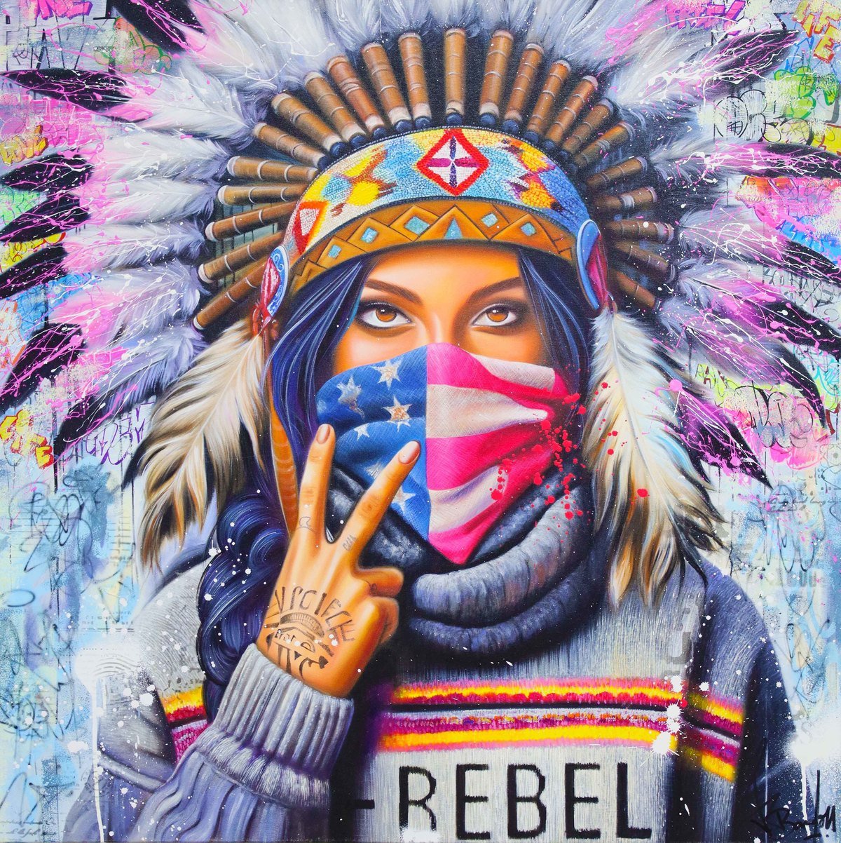 NATIVE AMERICAN RESISTANCE by Vincent Bardou | Buy Art Online | Rise Art