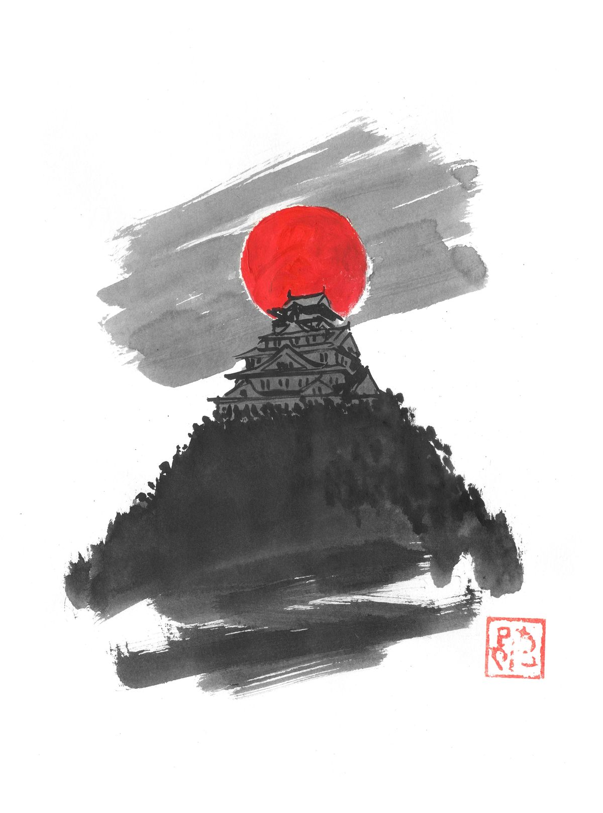 castle and moon 2023 by Péchane | Buy Art Online | Rise Art