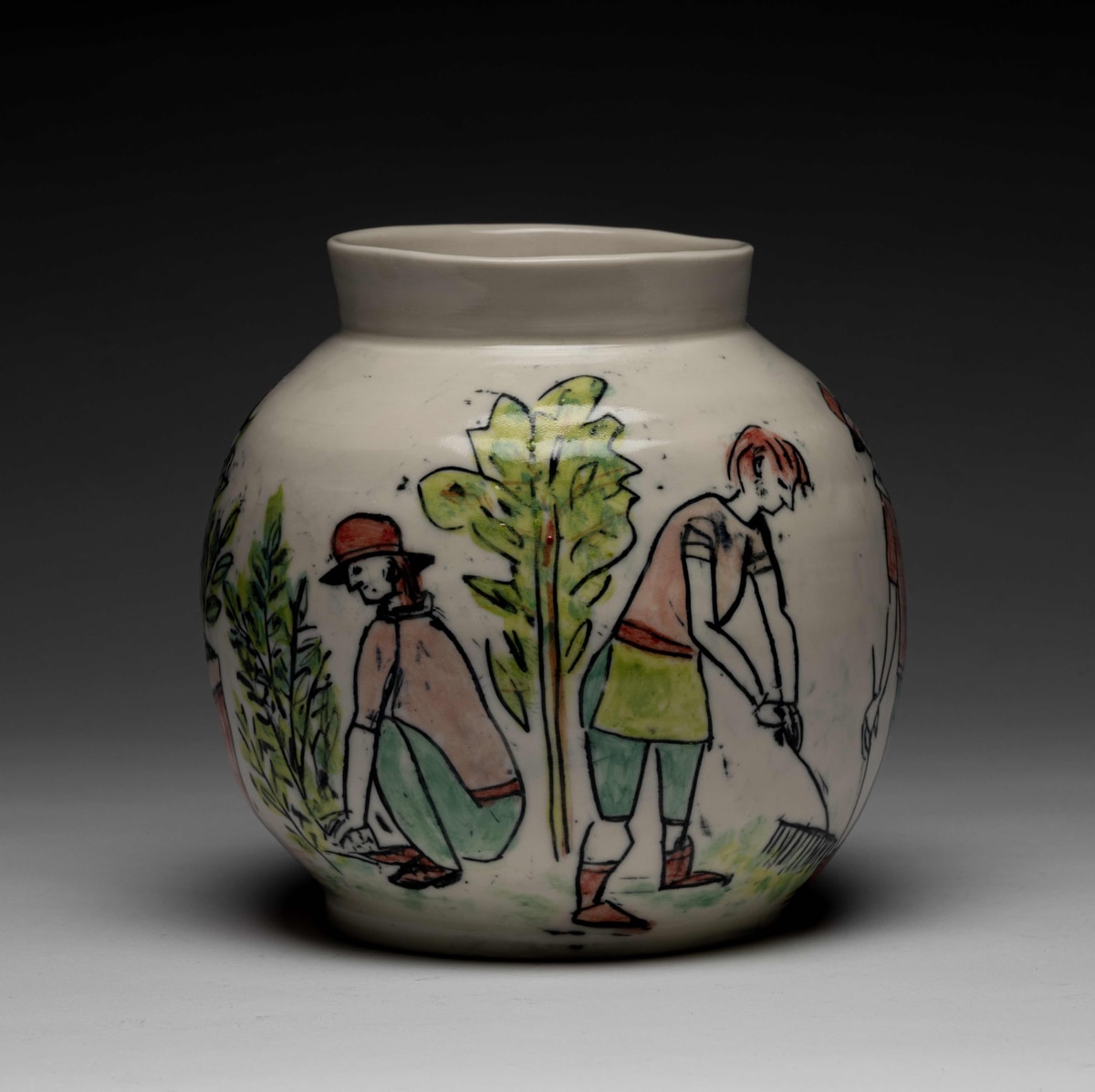 The gardeners Round vessel by Gail Altschuler | Buy Art Online | Rise Art
